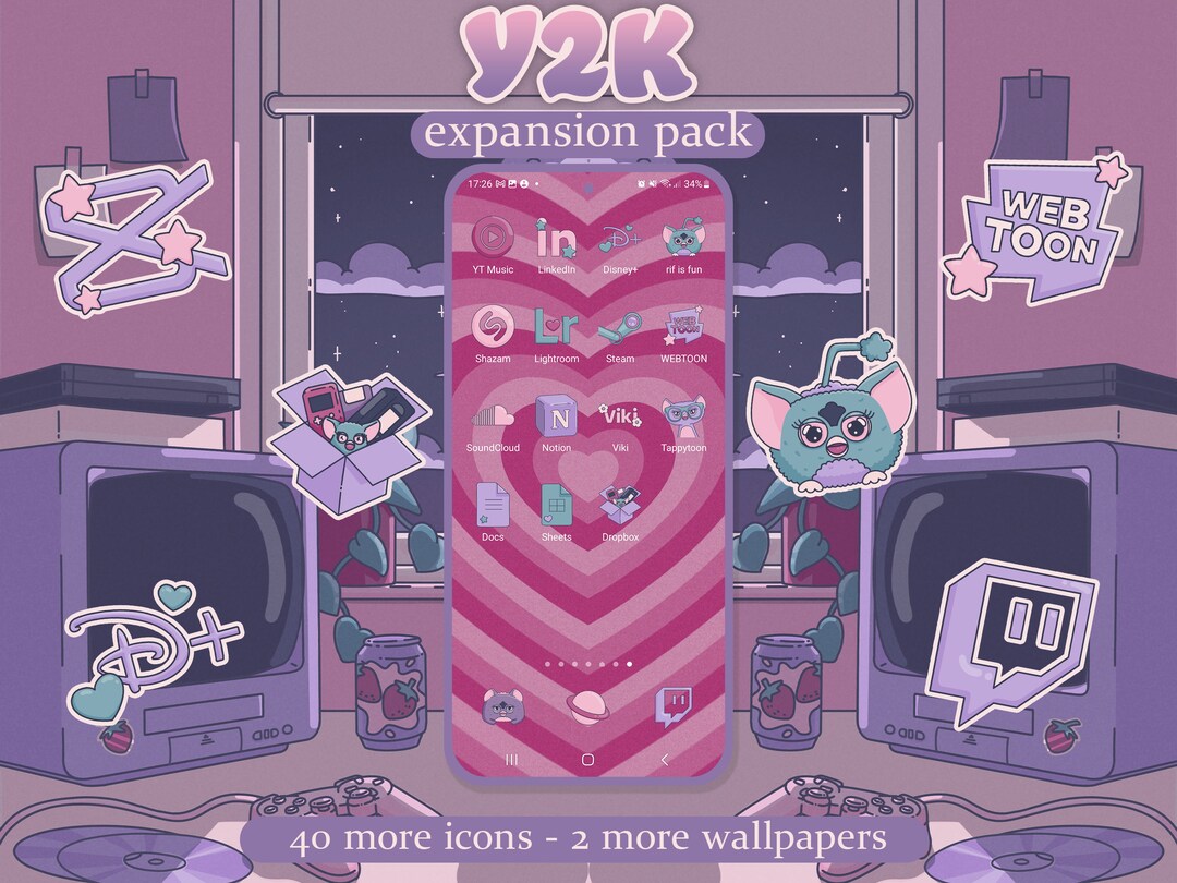 Y2K Aesthetic Icon Expansion Pack for Ios Android & Tablet - Etsy