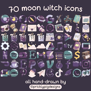 Witchy Aesthetic Icon Pack for Ios Android & Tablet Wallpapers, Widgets ...