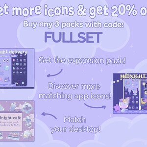 Midnight Delivery Aesthetic Icon Pack for Ios, Android & Tablet ...