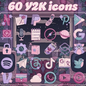 Y2K Aesthetic Icon Pack for Ios, Android & Tablet Wallpapers Widgets ...