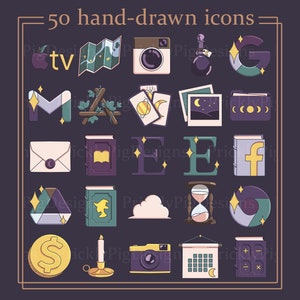 Witchy Aesthetic Icon Pack for Ios Android & Tablet - Etsy