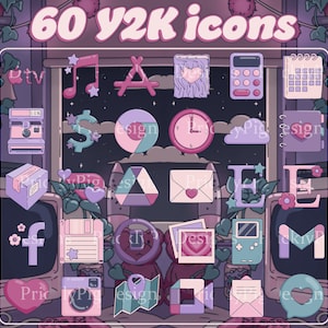 Y2K Aesthetic Icon Pack for Ios, Android & Tablet Wallpapers Widgets ...