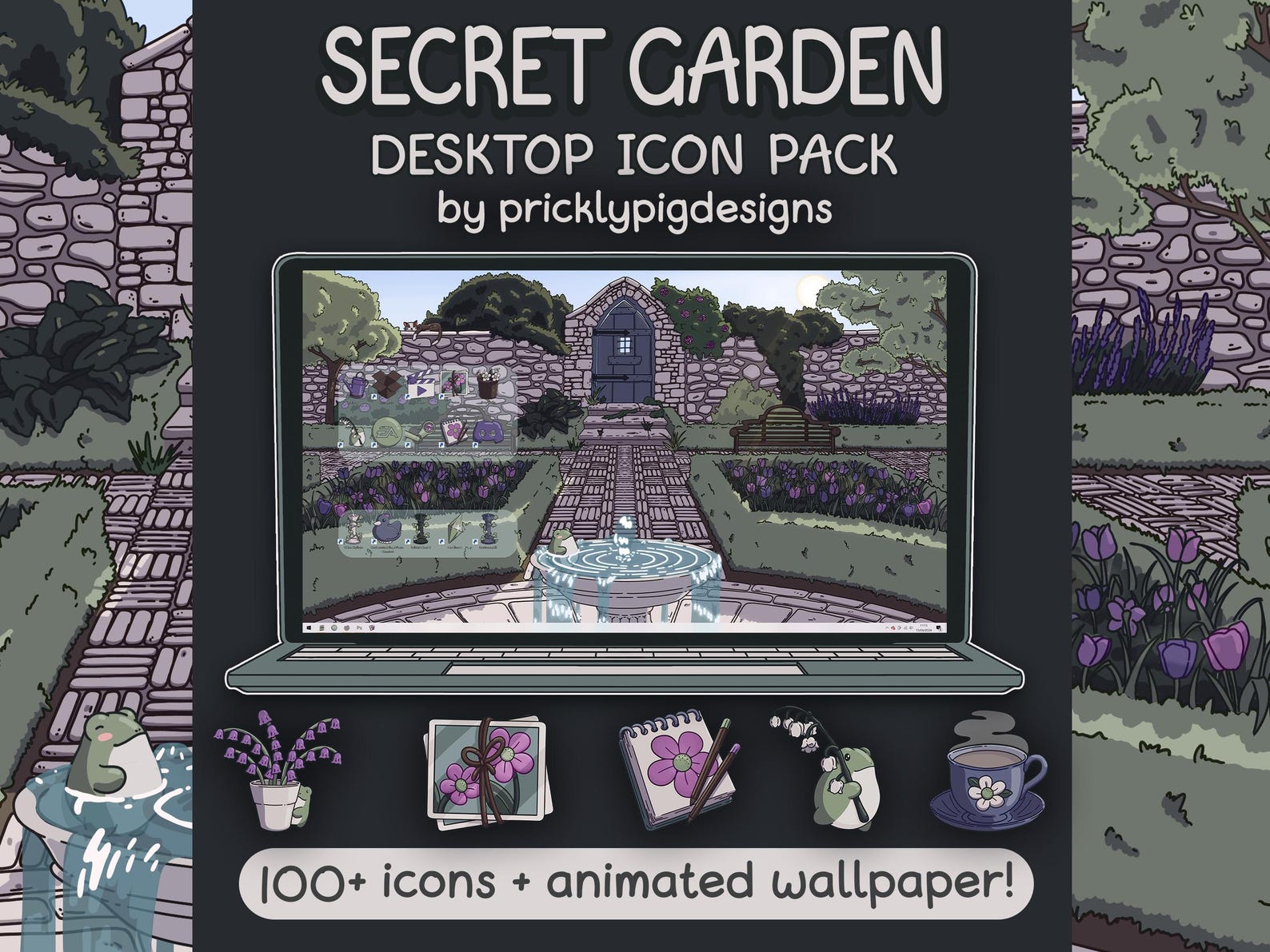 Secret Garden: Froggy Desktop Folder Icon & Live Wallpaper Pack for ...