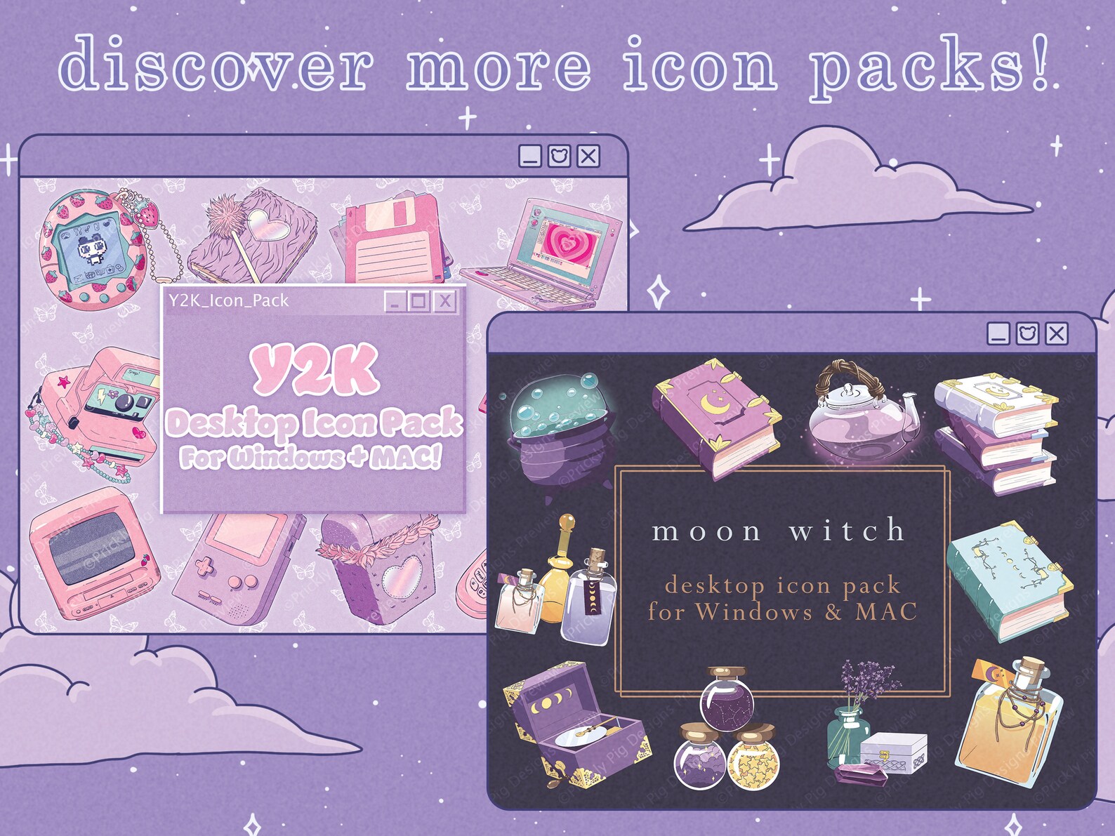 Dreamy Aesthetic Desktop Folder Icon Pack for Windows MAC - Etsy UK