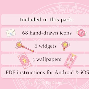 Magical Girl Anime Aesthetic Icon Pack for Ios, Android & Tablet ...