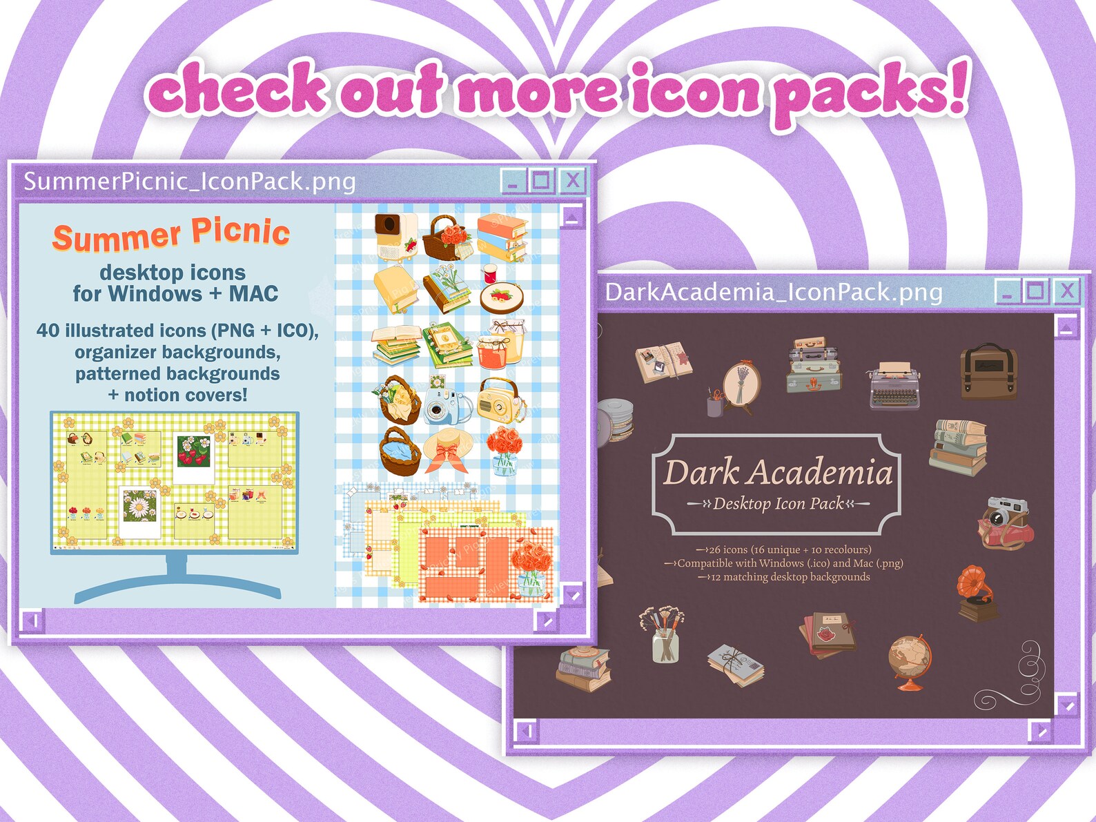 Y2K Aesthetic Desktop Folder Icon Pack for Windows MAC - Etsy Canada