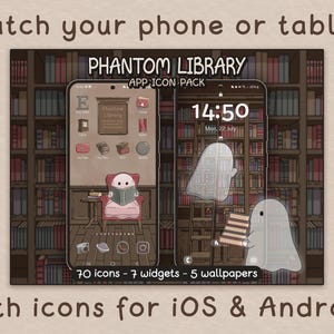 Phantom Library Aesthetic Desktop Folder Icon & Wallpaper Pack for ...
