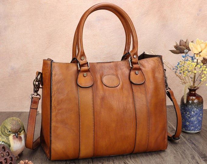 COGU by Cosimo Gucci Sheep Wrinkle Style Beige Leather Satchel Handbag ...