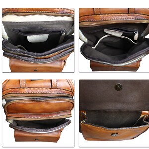 Genuine Leather Sling Bag Vintage Crossbody Hiking Shoulder Bag ...