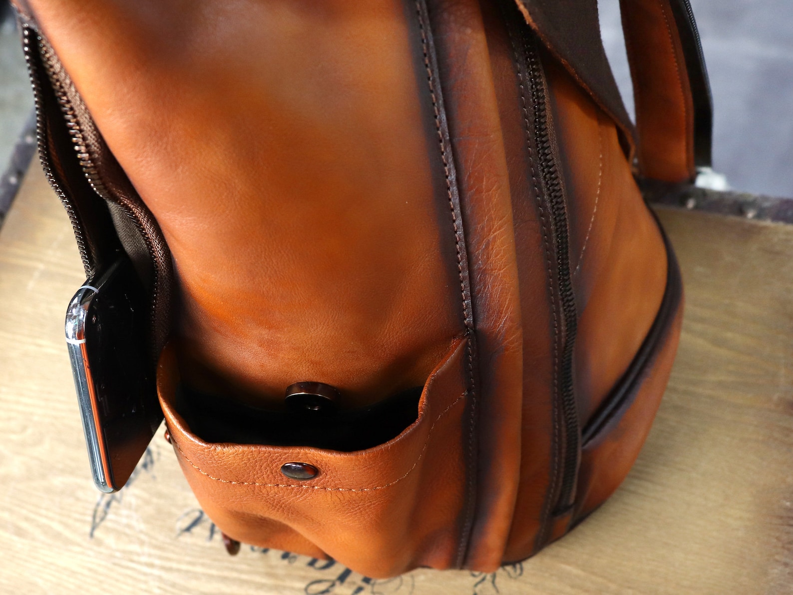 Genuine Leather Sling Bag Casual Shoulder Hiking Backpack - Etsy