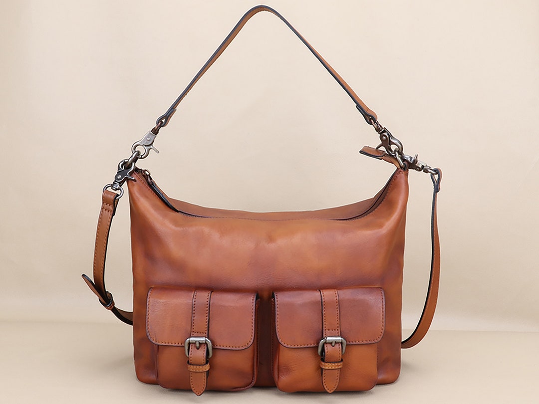 Genuine Leather Handbags for Women Handmade Purses Top Handle Shoulder ...