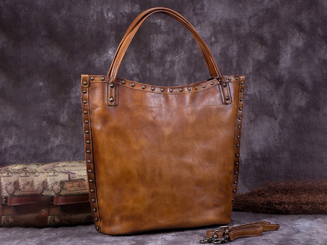 Genuine Leather Shoulder Bag for Women Vintage Handmade Top Handle ...