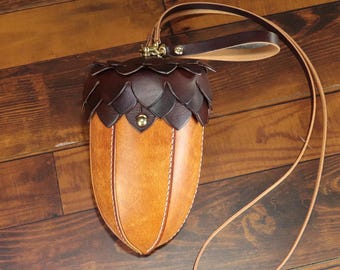 Small Acorn Leather Bag - Etsy