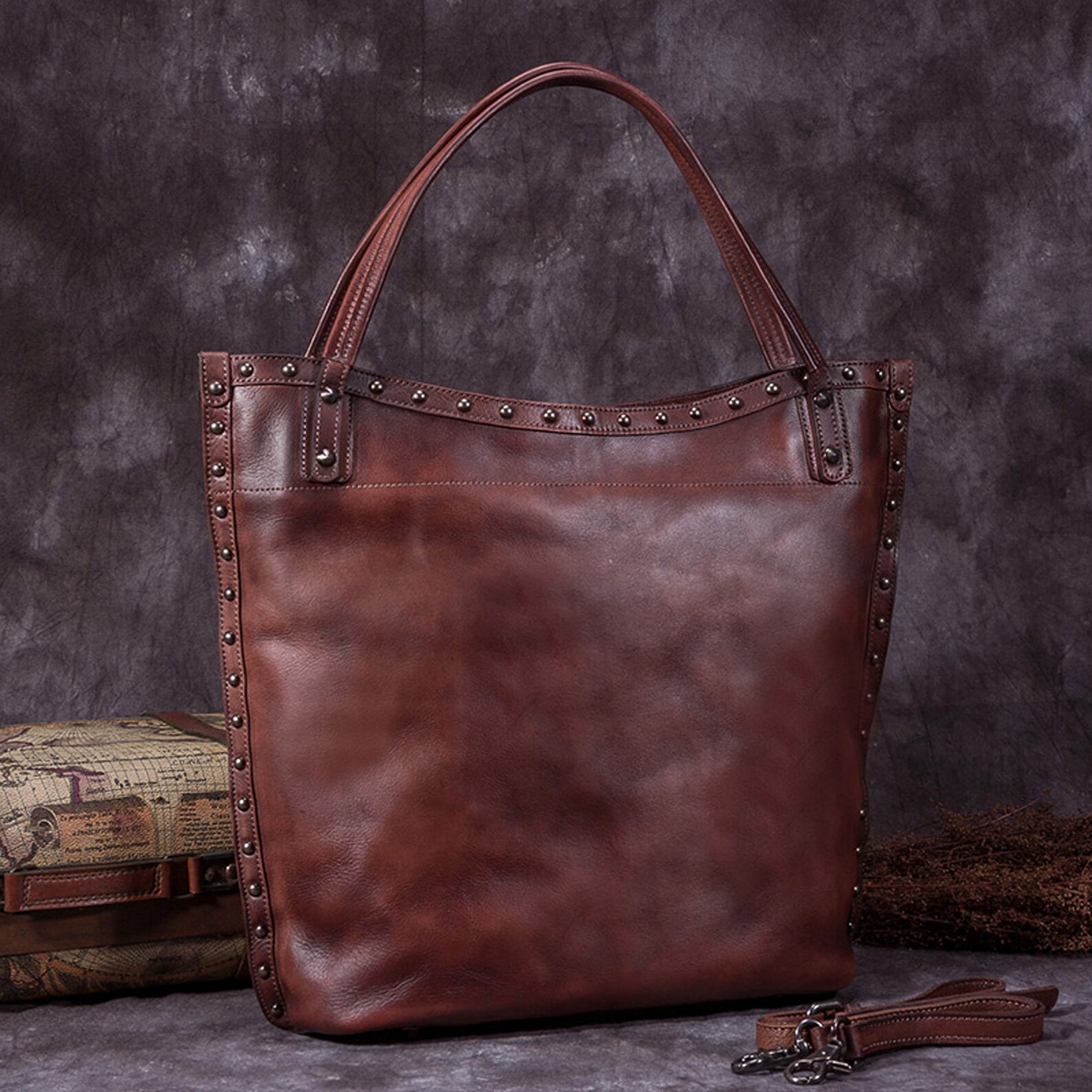 Genuine Leather Shoulder Bag for Women Vintage Handmade Top - Etsy