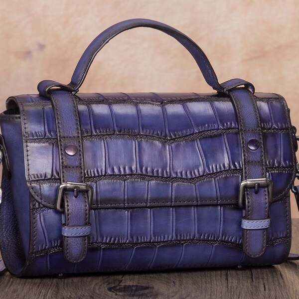 Rectangle Leather Bag - Etsy