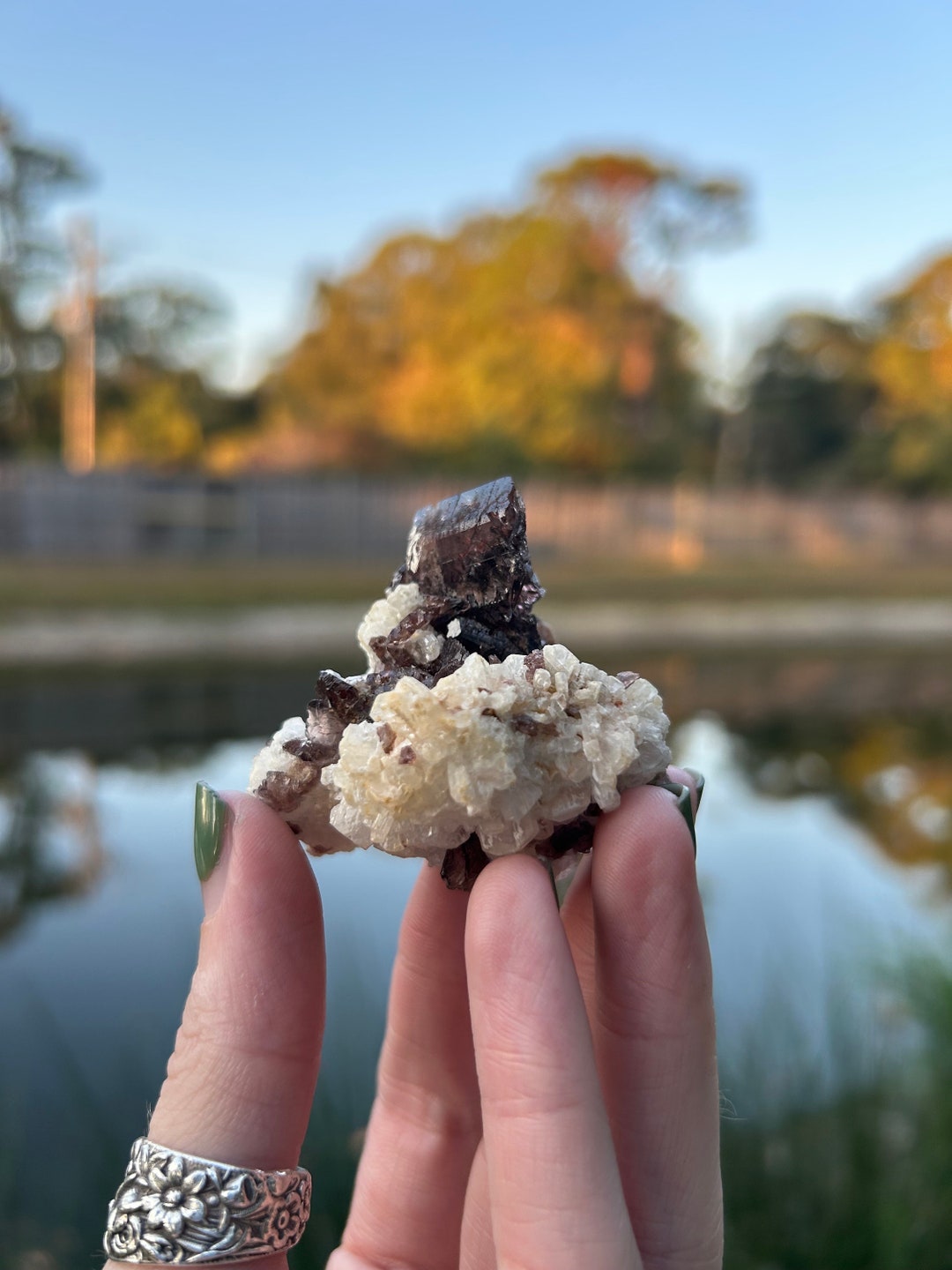 Axinite Cluster on Crysatlized Matrix - Etsy