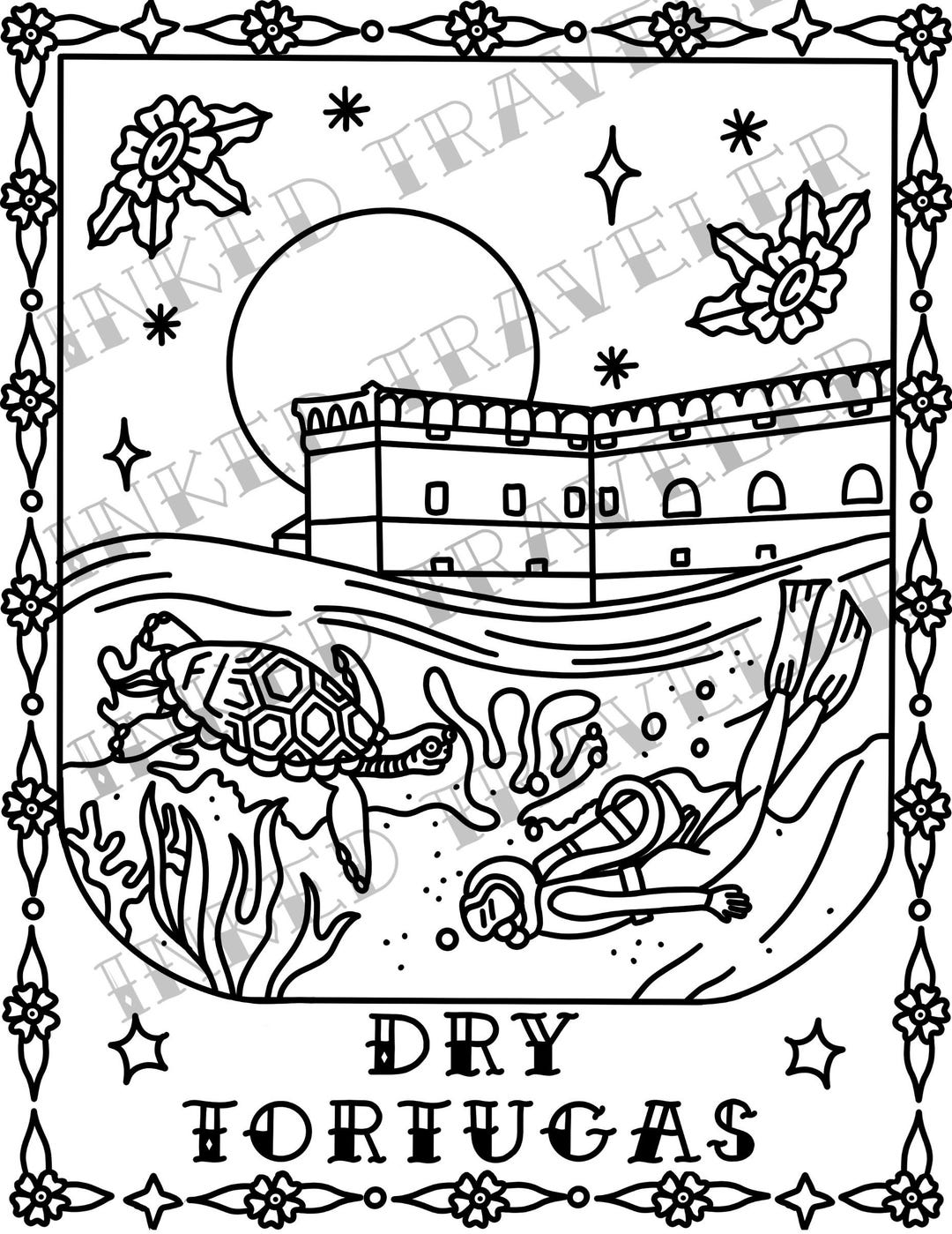 Dry Tortugas National Park Coloring Page - Digital Download - Etsy