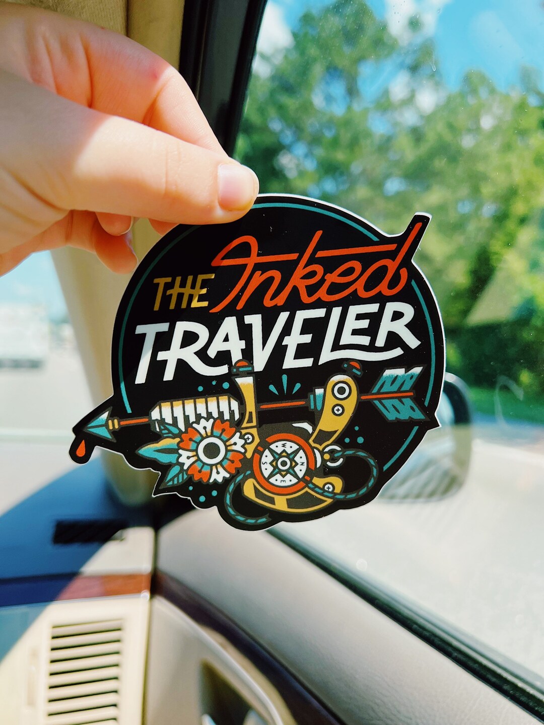 Inked Traveler Tattoo Sticker - Etsy