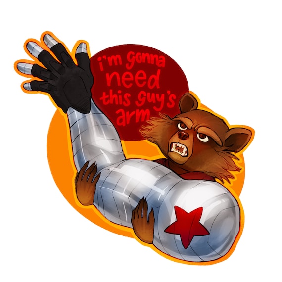 Rocket Raccoon Sticker | Etsy