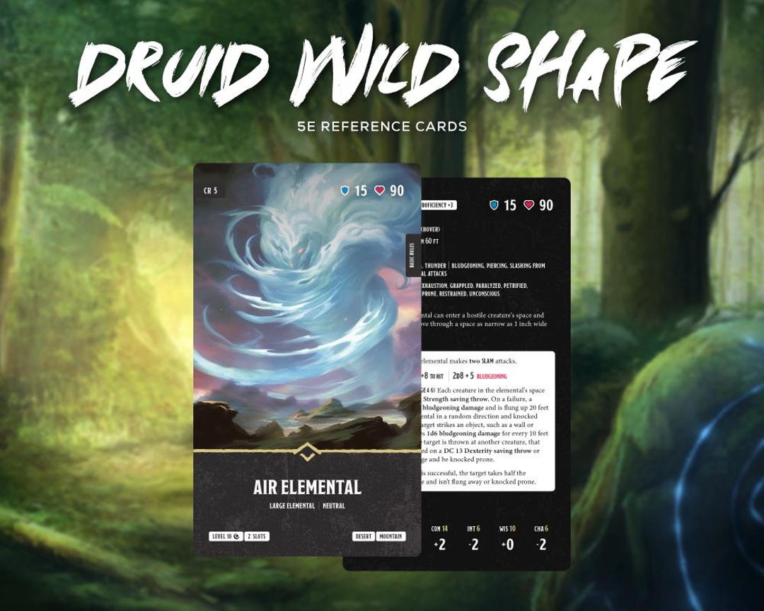D&D Beast Reference Cards • Druid Wild Shape • Dungeons and Dragons ...