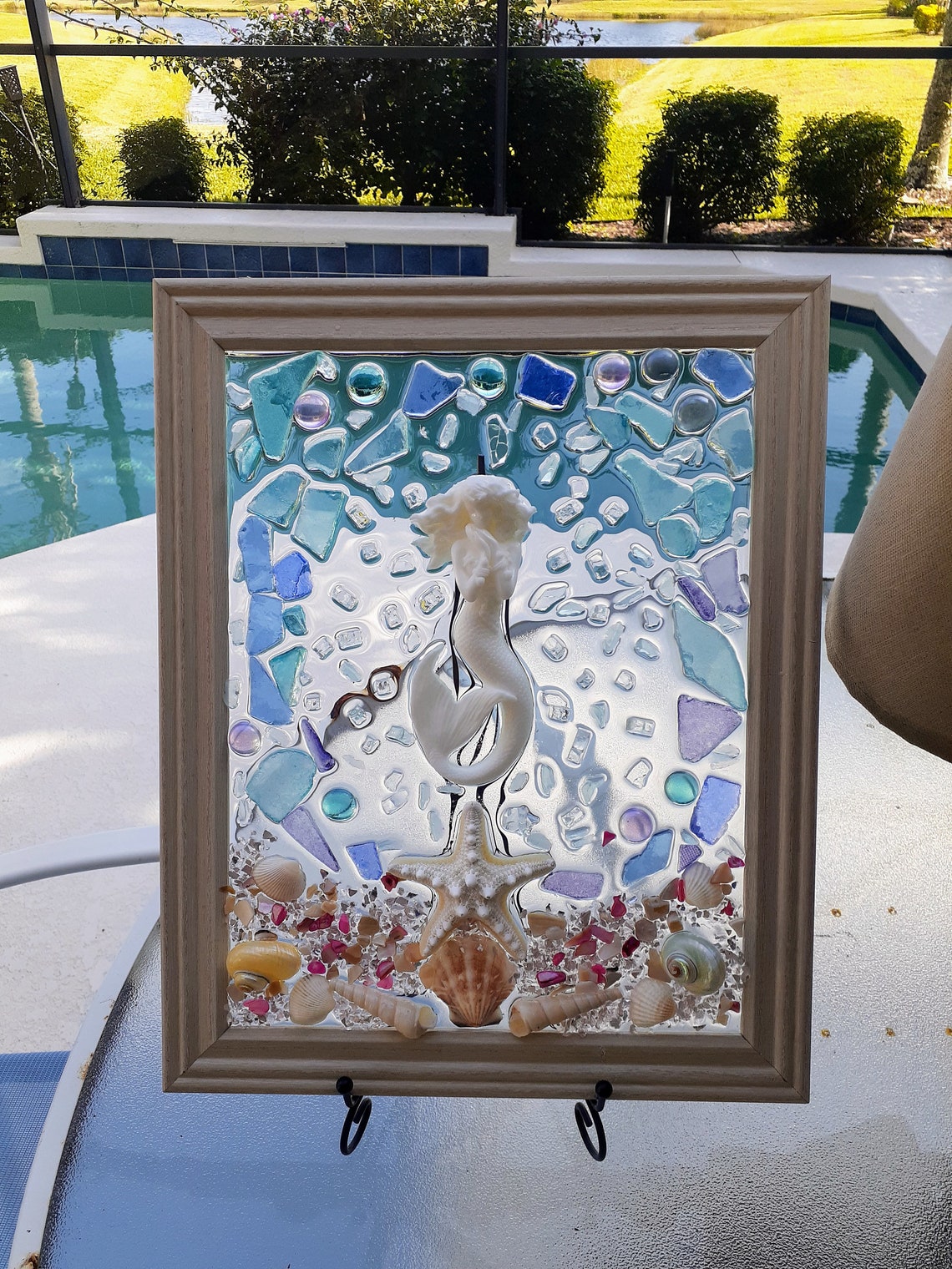 Seaglass Mermaid, Resin Mermaid Decor, Sea Glass Mermaid Art, Sea Glass ...