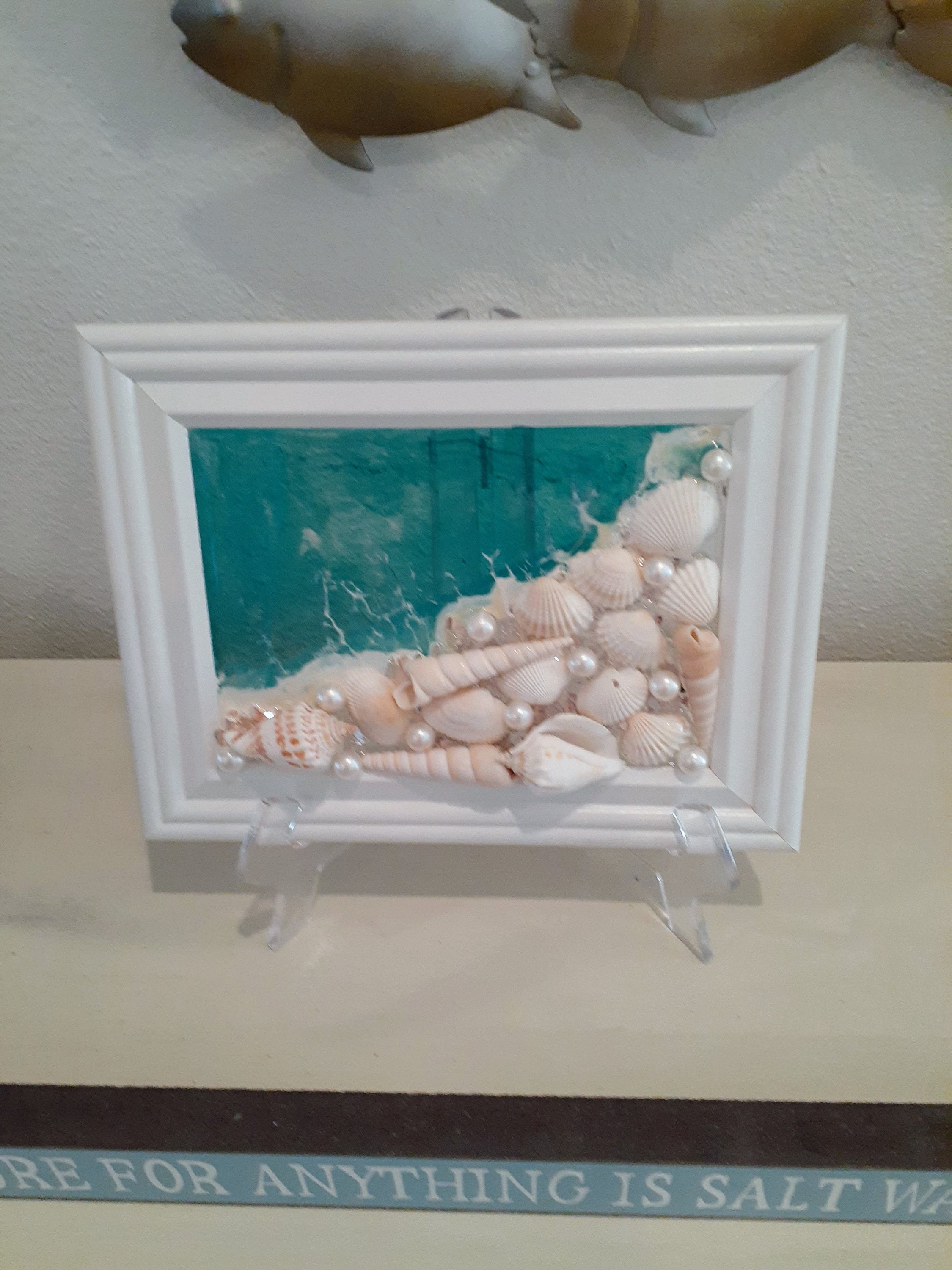 Seashell Resin Art, Beach Resin Art, Resin Ocean Art, Sea Glass Resin ...