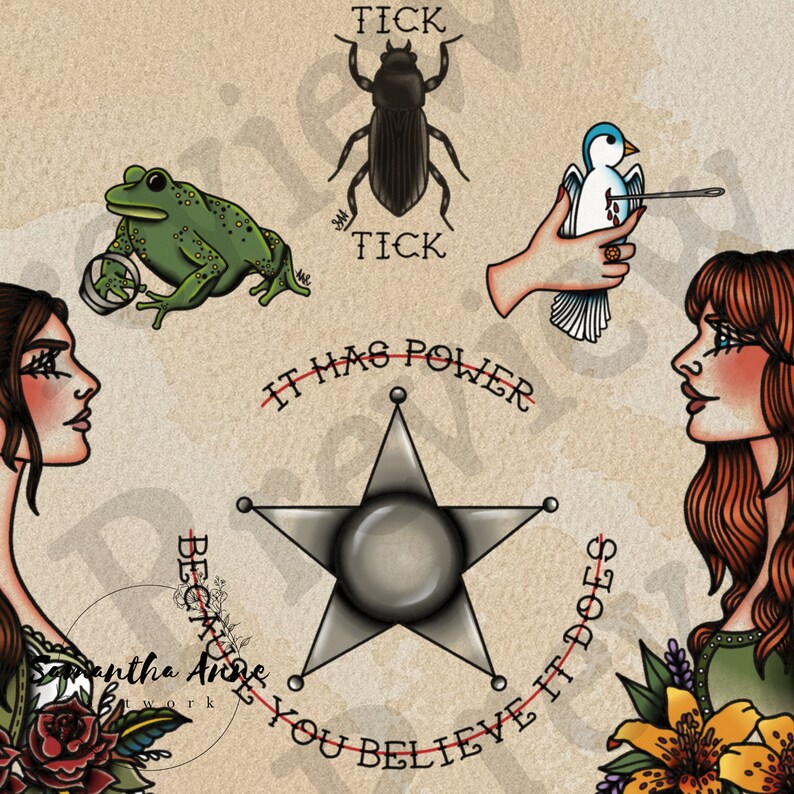 Practical Magic Traditional Tattoo Flash Art | Practical Magic Wall Art ...