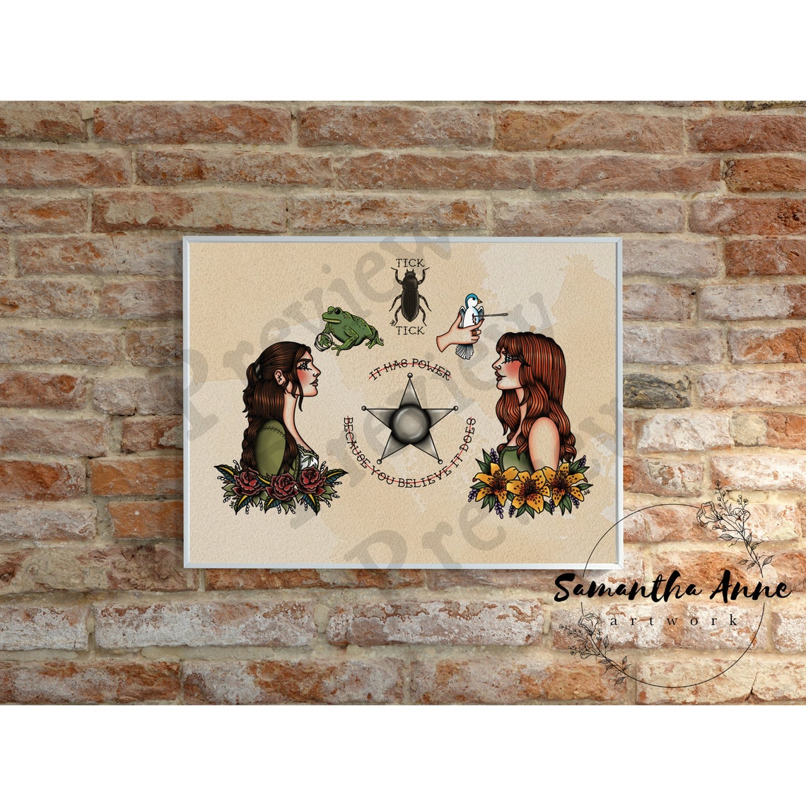 Practical Magic Traditional Tattoo Flash Art | Practical Magic Wall Art ...
