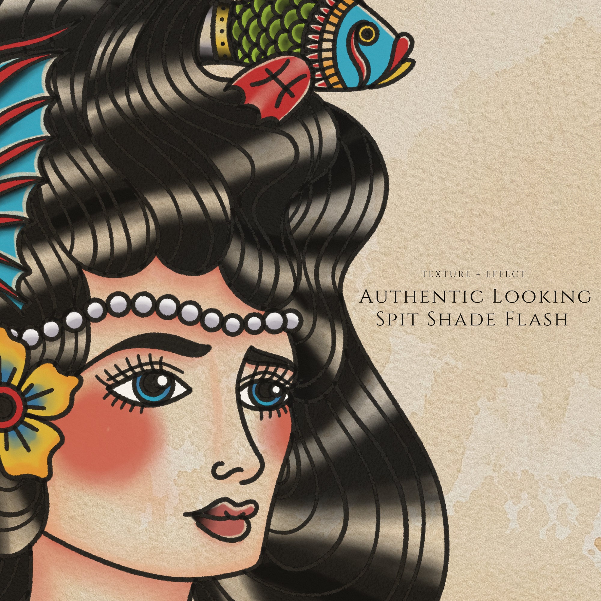 Traditional Old School Pisces Flash Art Print Zodiac Pisces - Etsy