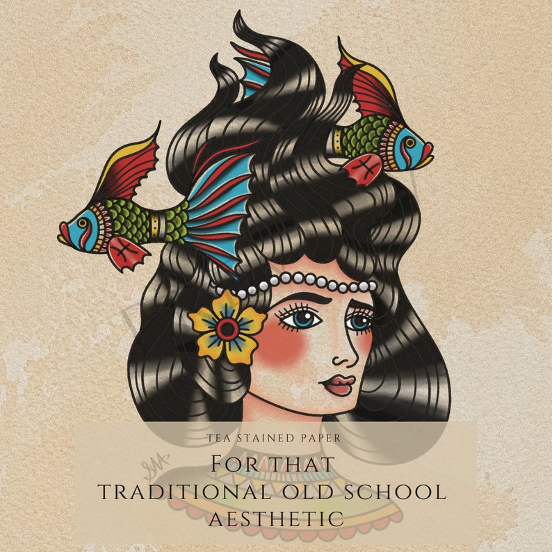 Traditional Old School Pisces Flash Art Print Zodiac Pisces - Etsy