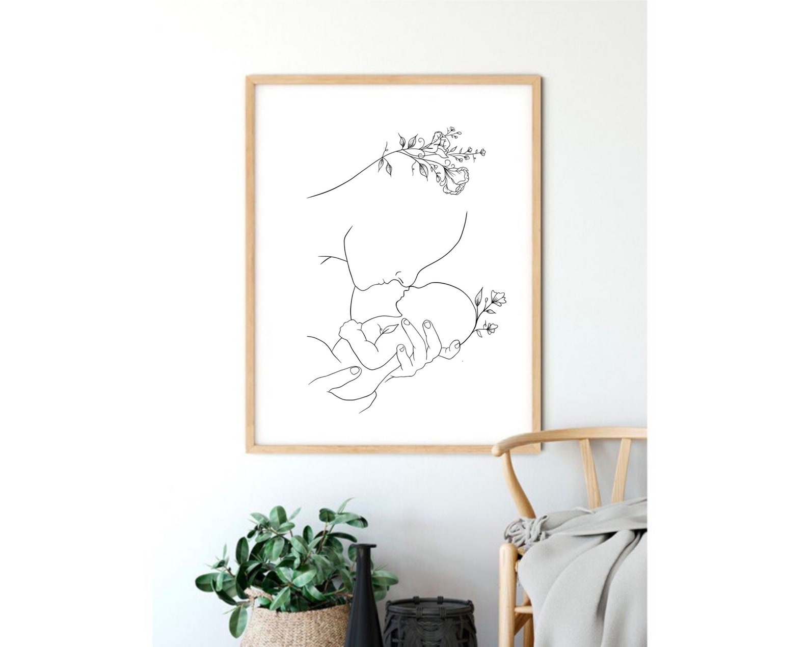 Father and Baby Art Print Nursery Wall Decor Daddy and | Etsy