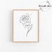 June Birth Flower Rose Wall Art Minimal June Line Art Baby - Etsy
