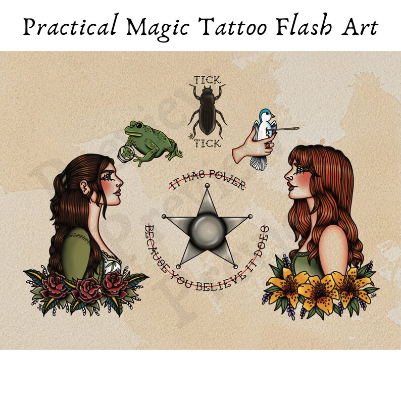 Practical Magic Traditional Tattoo Flash Art | Practical Magic Wall Art ...