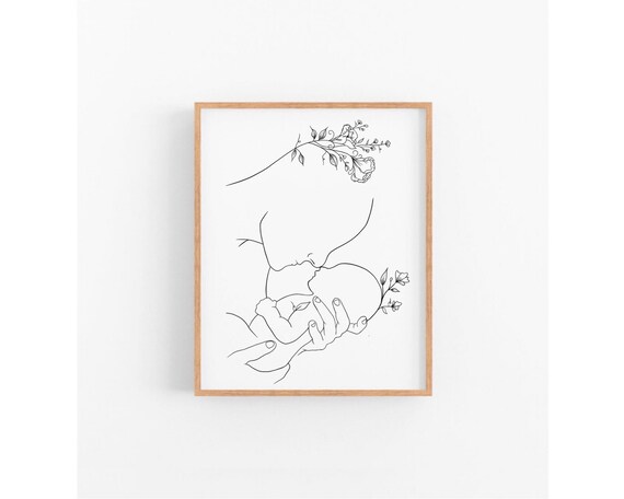 Father and Baby Art Print Nursery Wall Decor Daddy and | Etsy