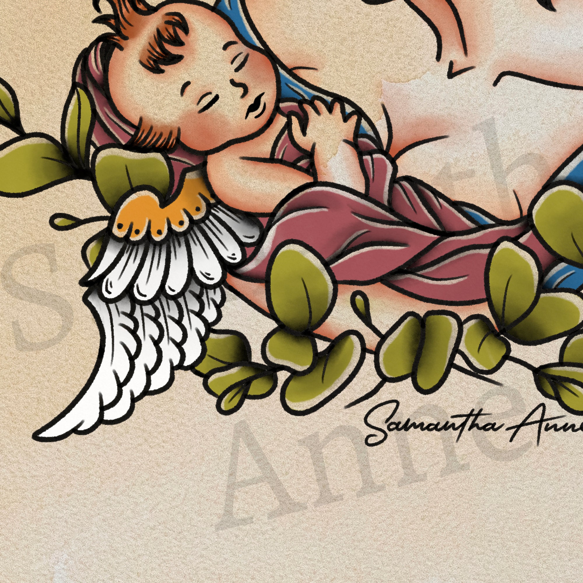 Baby Angel Tattoo Sketches