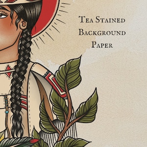 Native American Woman Neo Traditional Tattoo Flash | Old School Native ...