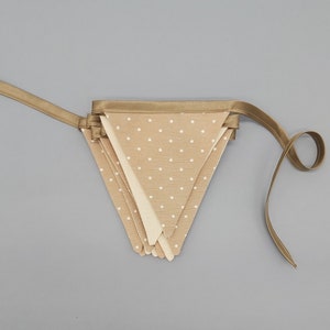 Fabric Bunting Banner, Polka Dot Bunting, Pennant Garland, Gold Brown ...