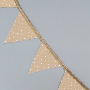 Fabric Bunting Banner, Polka Dot Bunting, Pennant Garland, Gold Brown ...