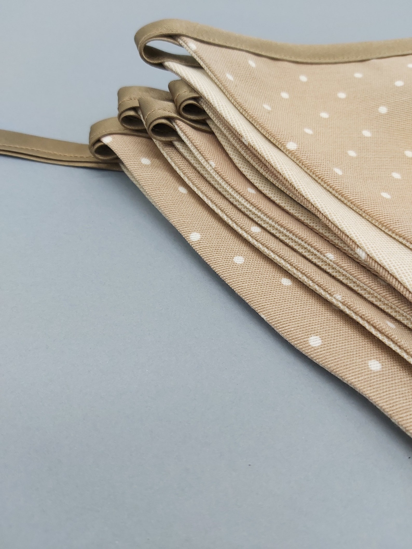 Fabric Bunting Banner, Polka Dot Bunting, Pennant Garland, Gold Brown ...