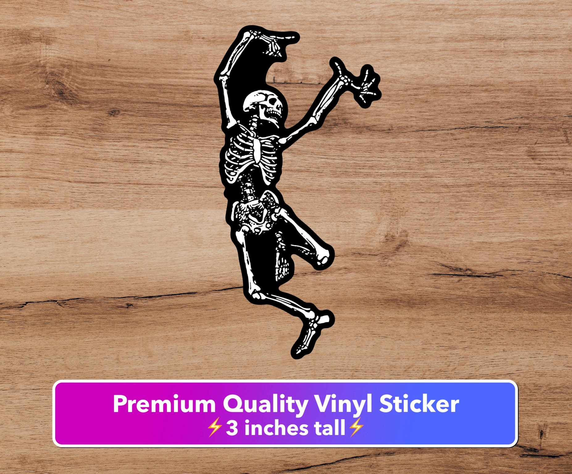 Grateful Dancing Skull Skeleton Jerry 3in Premium Sticker Decal ...