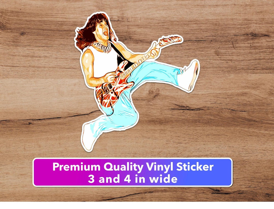Halen EVH Jump Drawing Fan Art Premium Vinyl Decal Eddie Bumper Sticker ...
