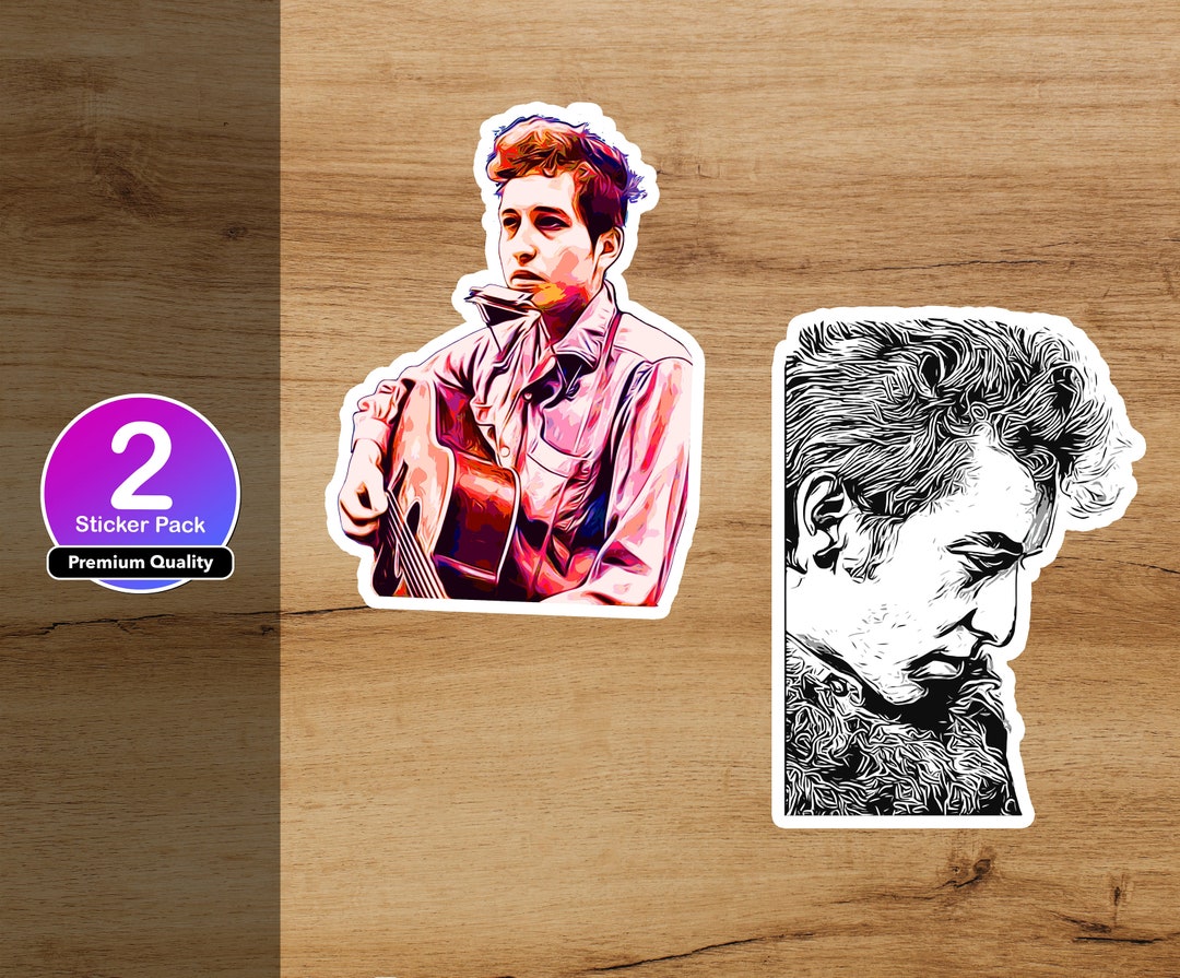 Bob Dylan Sticker 2 Pack Drawing Premium Vinyl Decal Bumper 3 Inches ...
