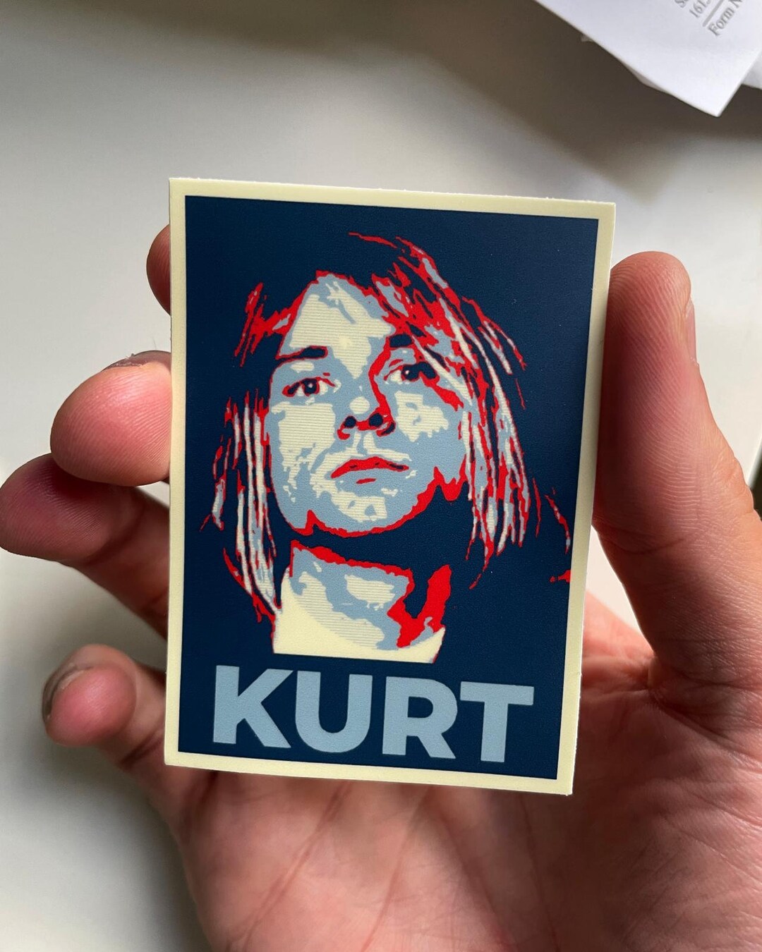 Kurt Cobain Fan Art Premium Sticker 3 Inches Laptop Bottle Car Decal ...