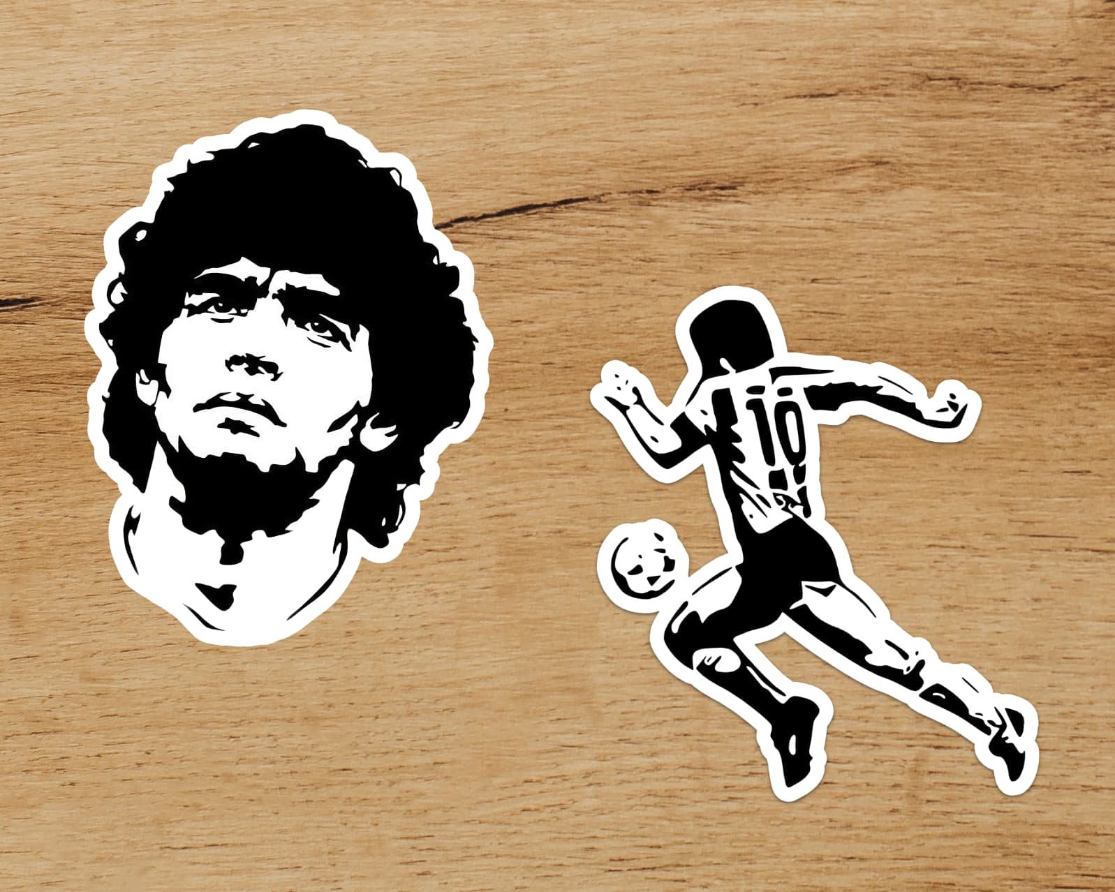 Diego Maradona D10S 3 Inches Premium Vinyl Sticker Decal 2 Pack ...