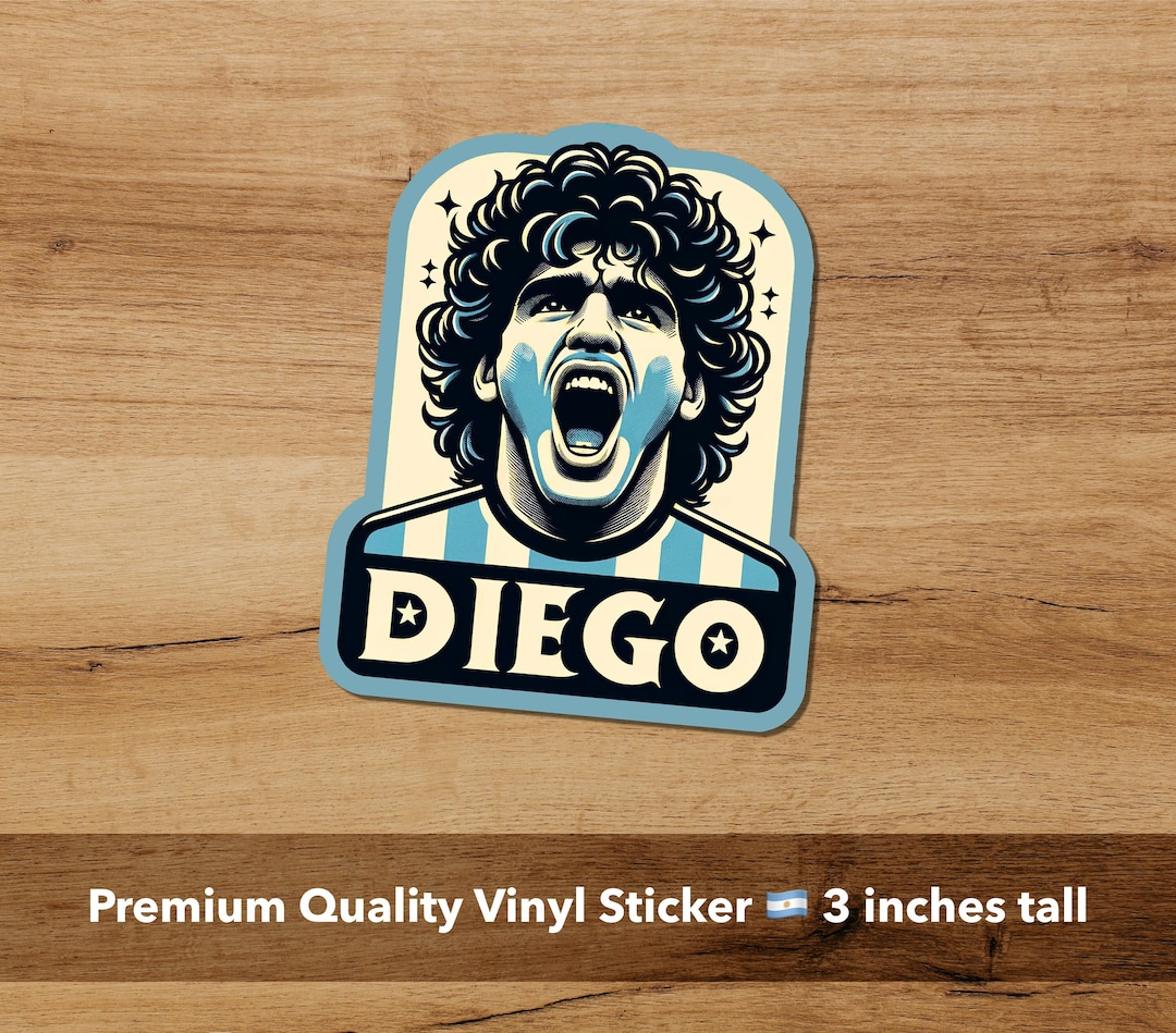 Diego Maradona Vinyl Sticker: Argentina Soccer Legend (3 Inch) - Etsy
