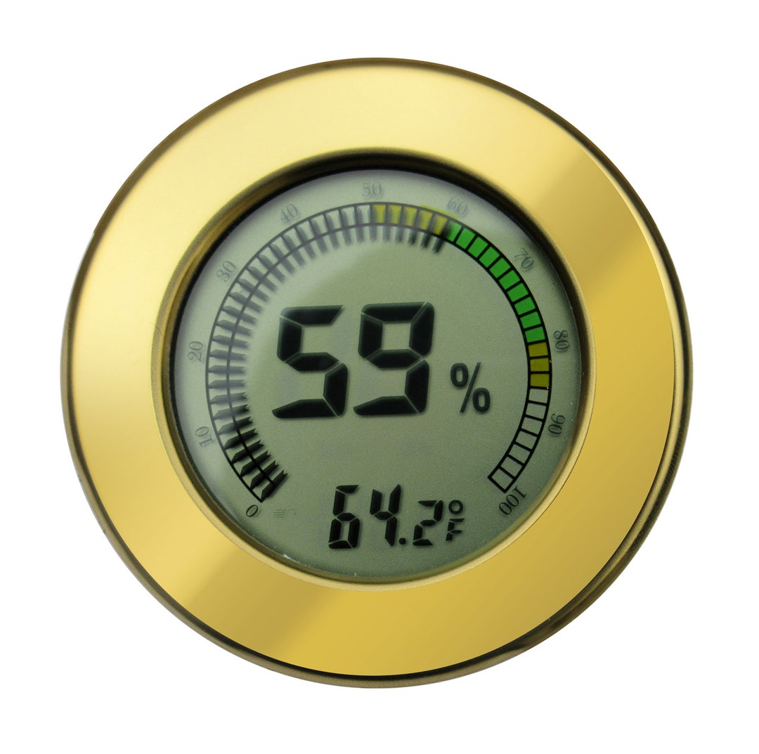 Round Digital Hygrometer W/ Calibration Feature (gold) - Etsy