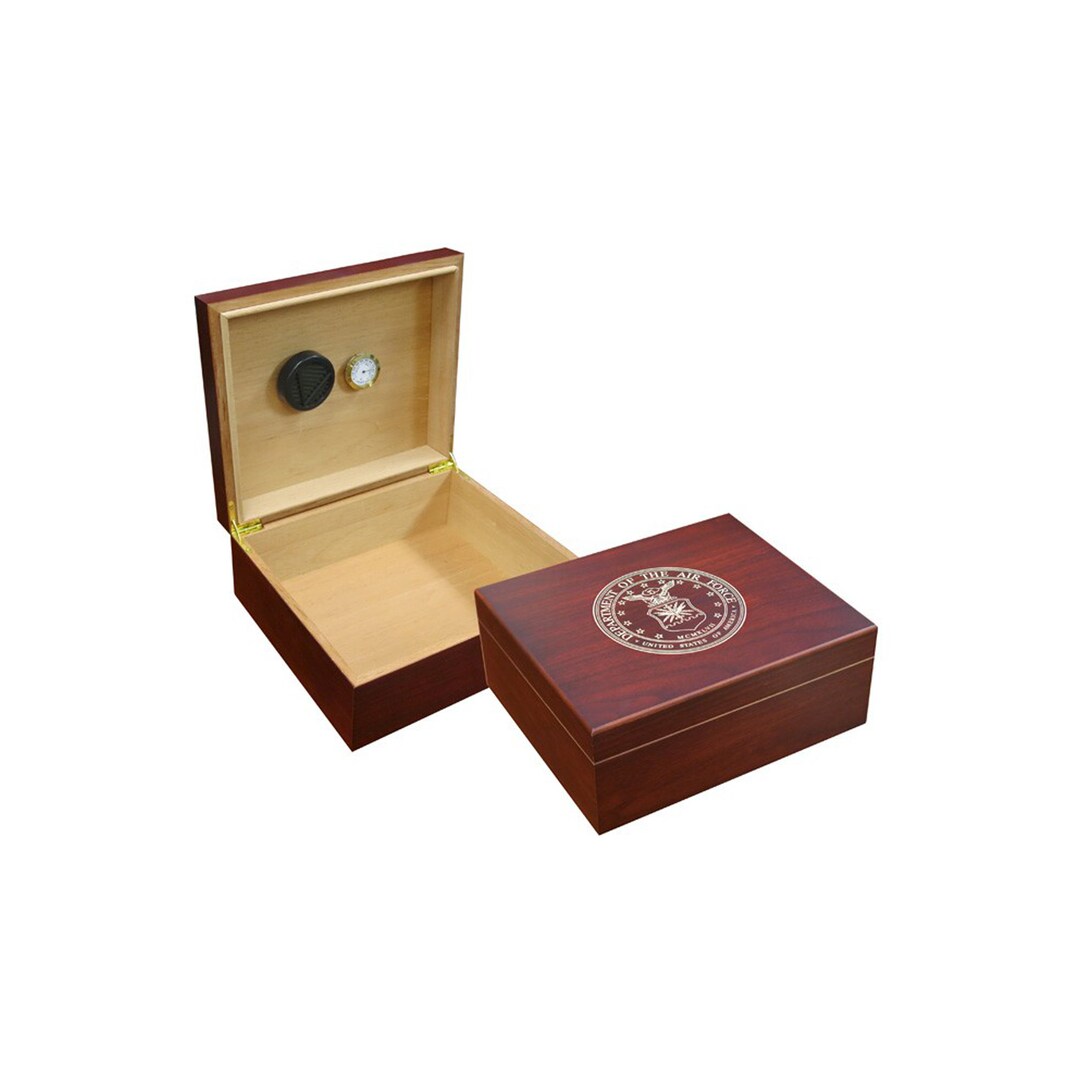 Air Force Desktop Cigar Humidor W/ Humidifier & Hygrometer (custom Name ...