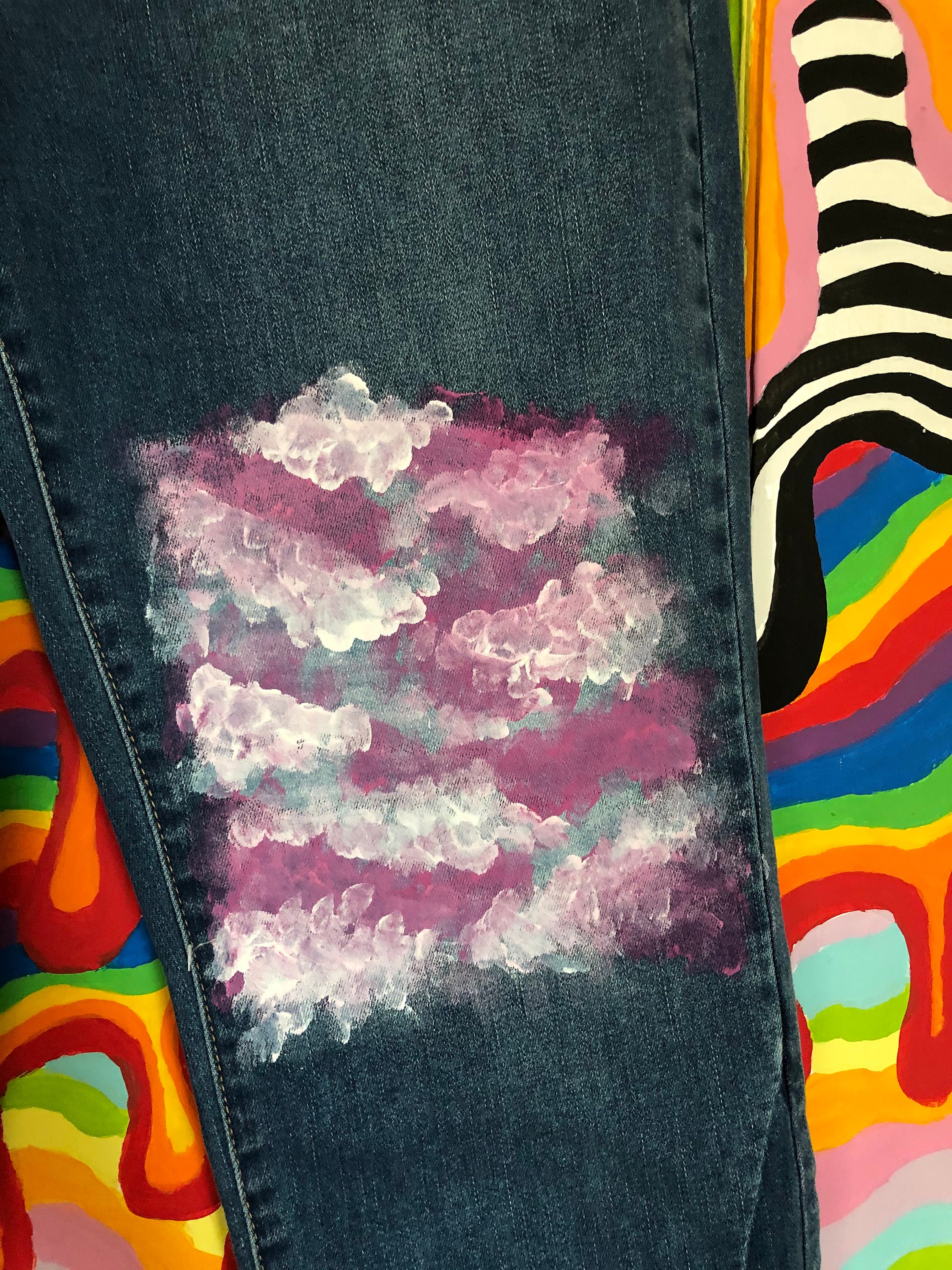 Painted Cloud Jeans! - Etsy