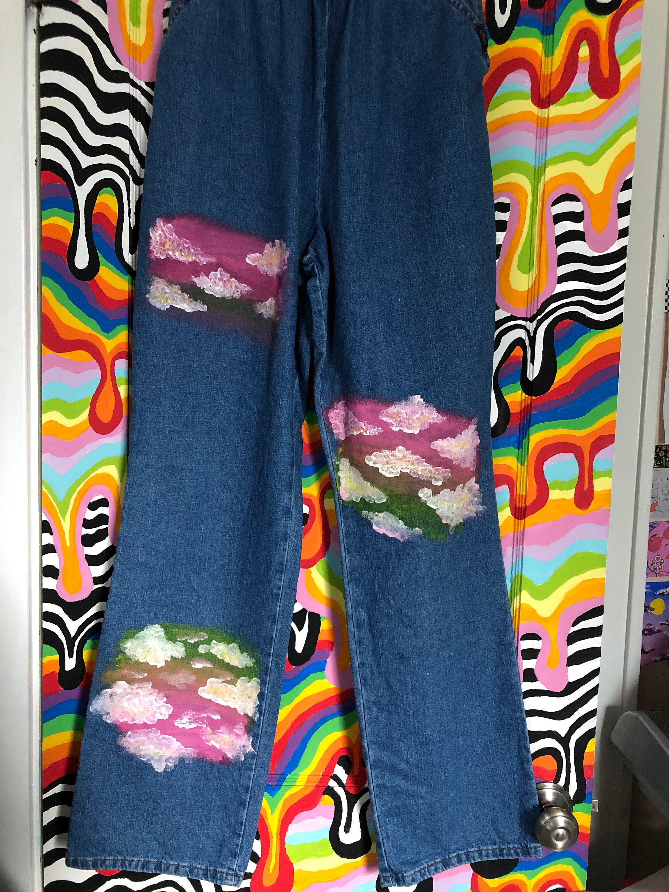 Painted Cloud Jeans! - Etsy