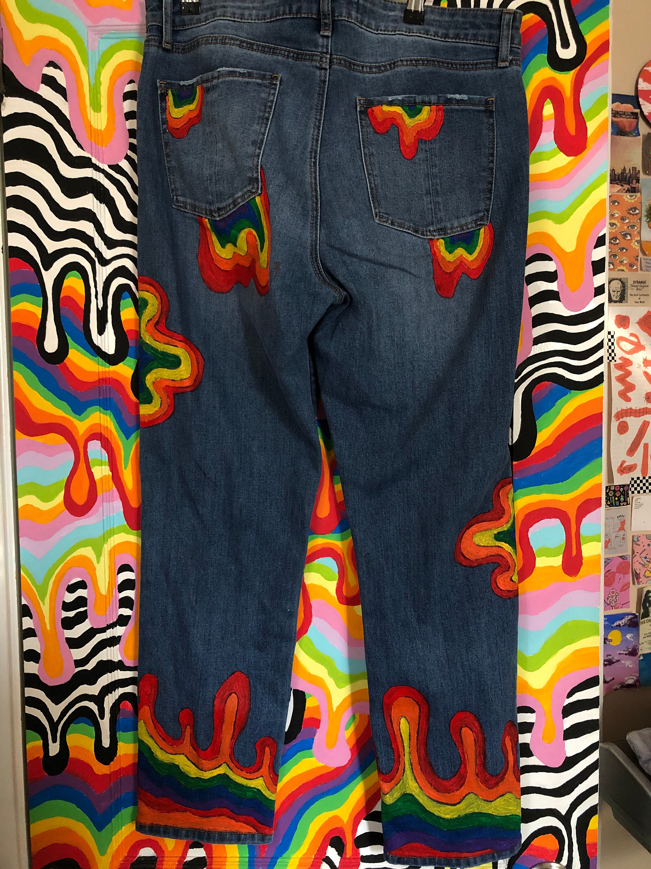 Painted Drip Jeans! - Etsy